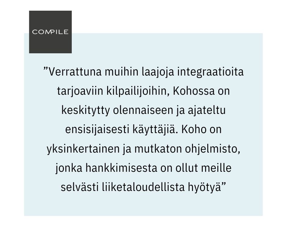 Koho toiminnanohjaus, ylivoimaisesti helpoin | Koho Sales